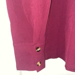 SHEIN | Tops | Nwotoriginal Packaging Deep Plum Long Sleeve Blouse ...